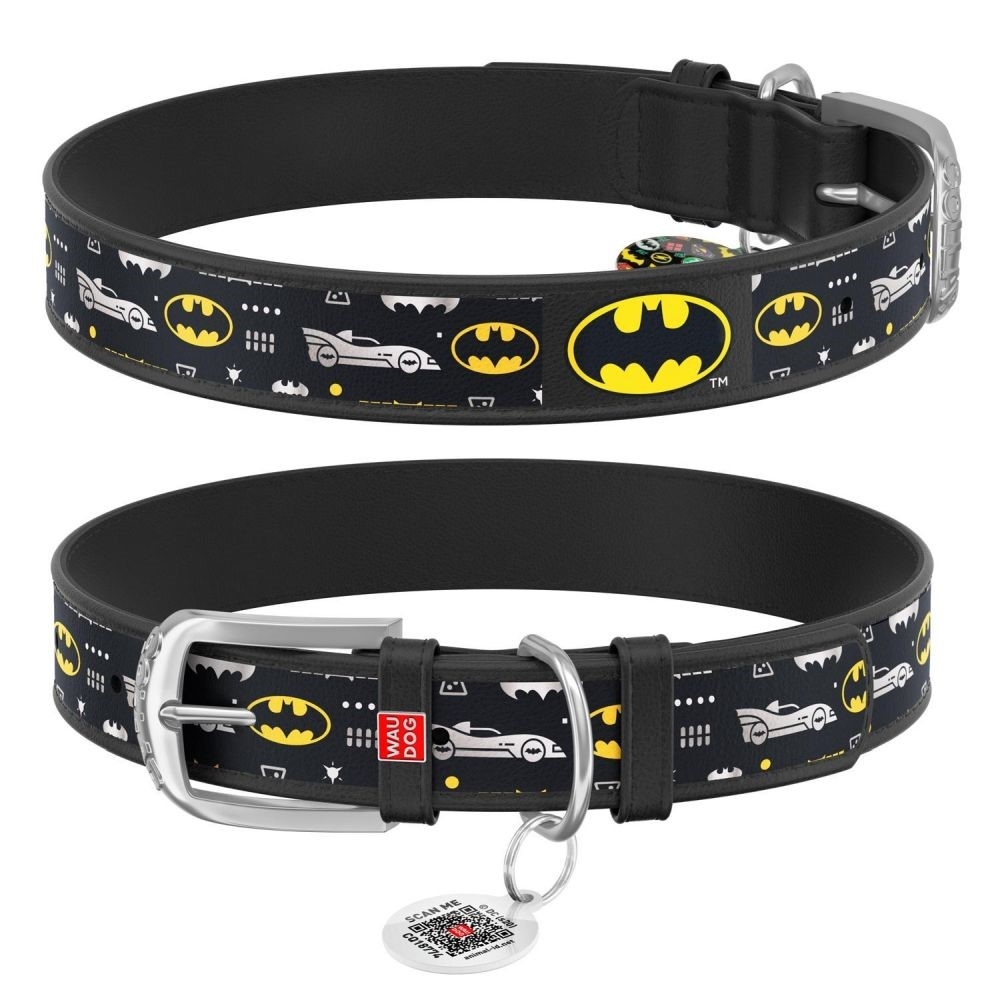 WAUDOG ΠΕΡΙΛΑΙΜΙΟ ΣΚΥΛΟΥ "BATMAN 3" BLACK LEATHER